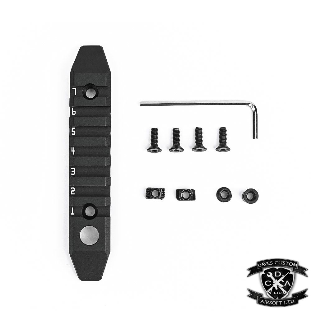 M-ETAL Aluminium M-LOK / KeyMod Rail Section (7 Slot)